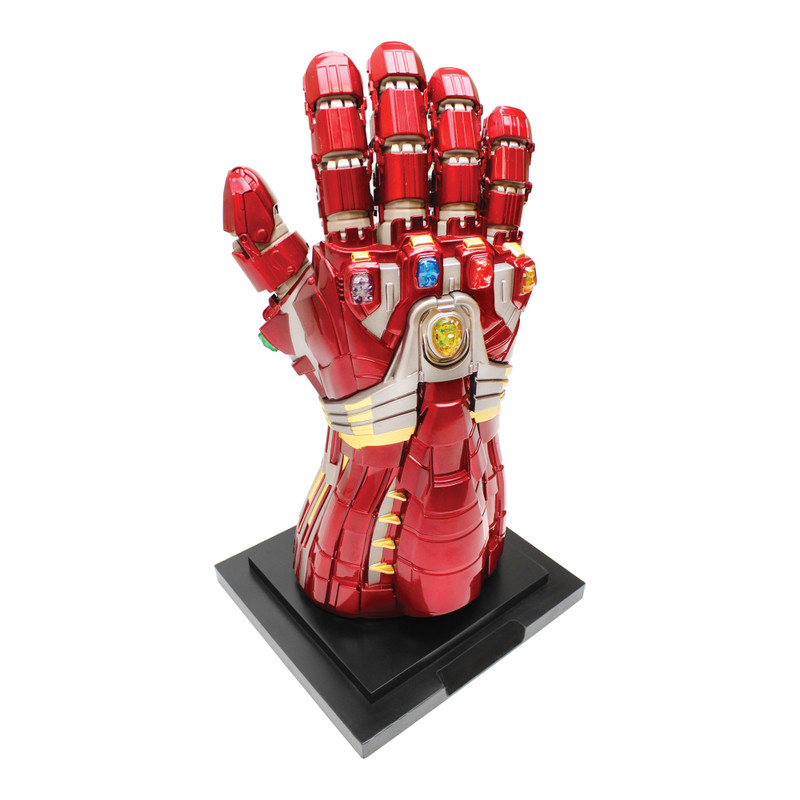 16" Movie Replica Stainless Steel Red Gauntlet w/ LED Gems