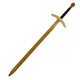 44" Wooden Practice Sword Long With Black and Red Handle