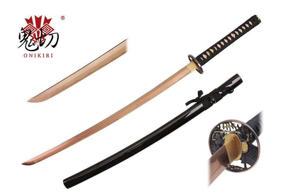 Onikiri Full Tang Folded Steel Japanese Ninja Katana Sword with Dragon ...