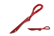 31" Carbon Steel Blade Japanese Anime Red Sword with Leather Sheath