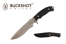 12" Black Wooden Handle Hunting Knife