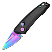 5" Atomic Push Button Knife - Rainbow