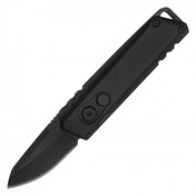 5" Black Push Button Knife - Black
