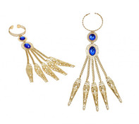 Gold Finger Armor Set W/ Blue Gem (Sold by Pair)