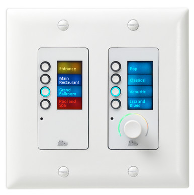 BSS BSSEC8BV-WHT-M Ethernet Wall Controller with 8 Buttons and Volume ...