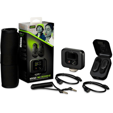 Shure MV-TWO-KIT-Z7 MoveMic Two Receiver Kit 2-Person Clip-On Wireless ...