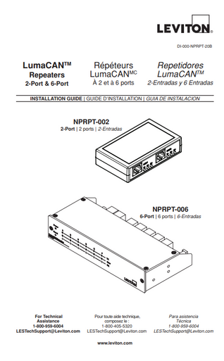 Leviton Lumacan Repeaters Manual - GoKnight