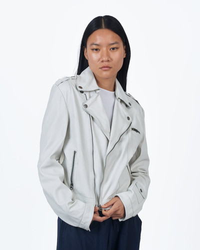 Jakett New York Josey Vintage Leather Jacket In White