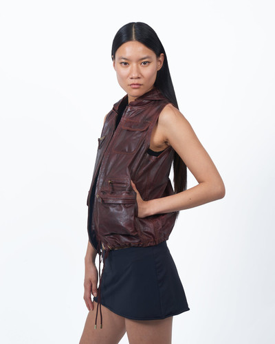 Jakett New York Greta Vintage Leather Vest In Port