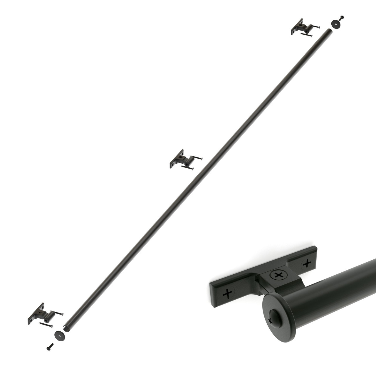 Classic No. 1 Track Kit, 6ft Track with Horizontal Mounting Brackets ...