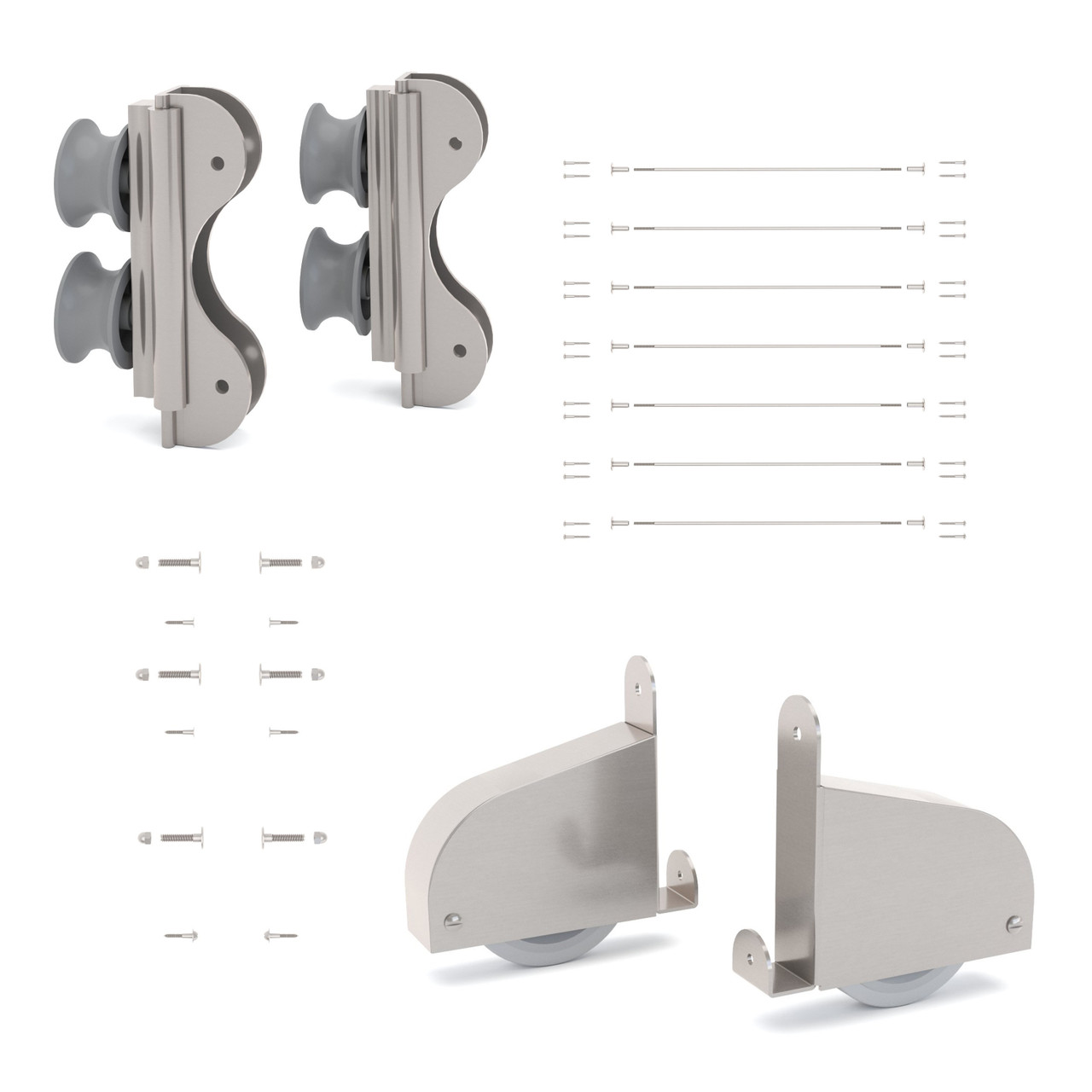 Quiet Glide Ladder Hardware Kit, 16in Wide, Double Roller, Contemporary ...