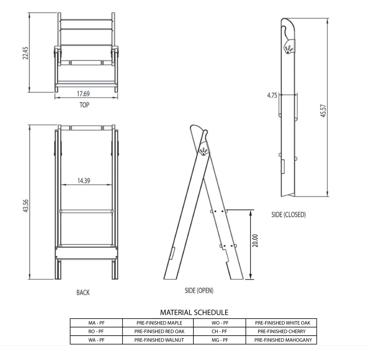 Putnam Folding Pivot Ladder - Collapsible Wood Step Ladder