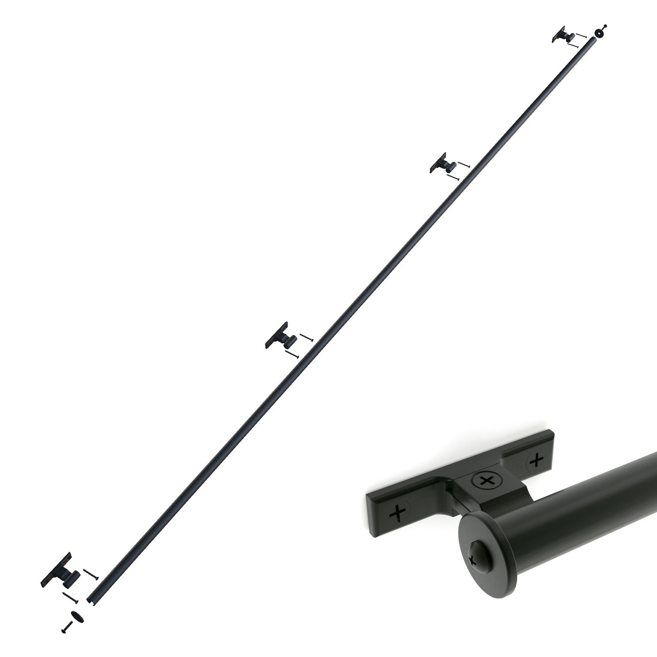Classic No. 1 Track Kit, 8ft Track with Horizontal Mounting Brackets ...