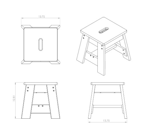 Putnam #29 Step Stool Red Oak