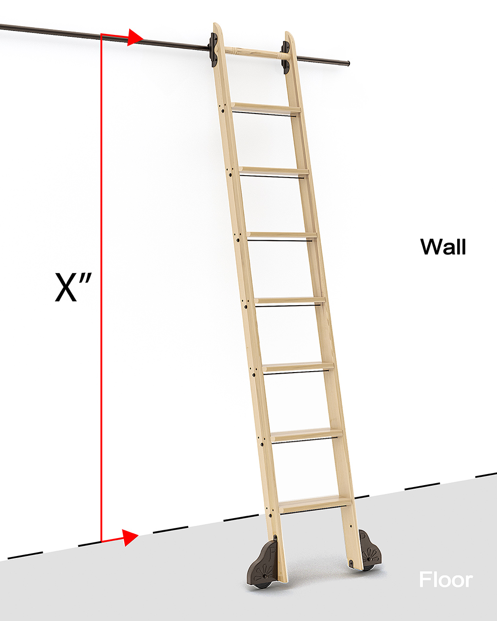 Space Requirements for a Rolling Library Ladder - Putnam Rolling Ladder