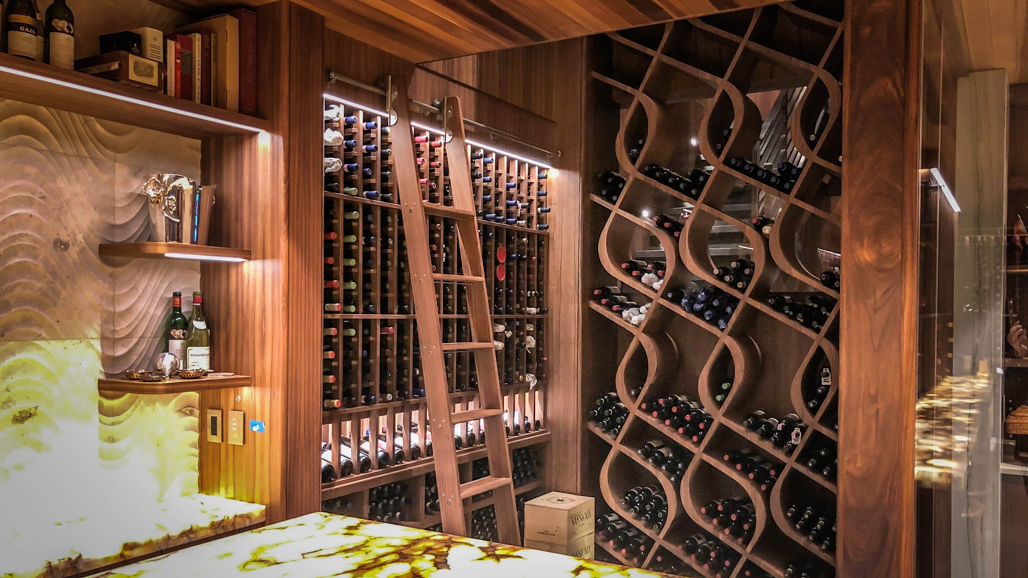 Transform Your Wine Cellar Design with a Rolling Ladder - Putnam ...
