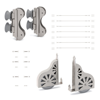 Quiet Glide Ladder Hardware Kit, 20in Wide, Curved Track Roller ...