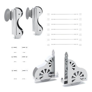 Quiet Glide Hardware Kit, 16in Wide, Sunburst Brake Wheel Rolling Hook ...