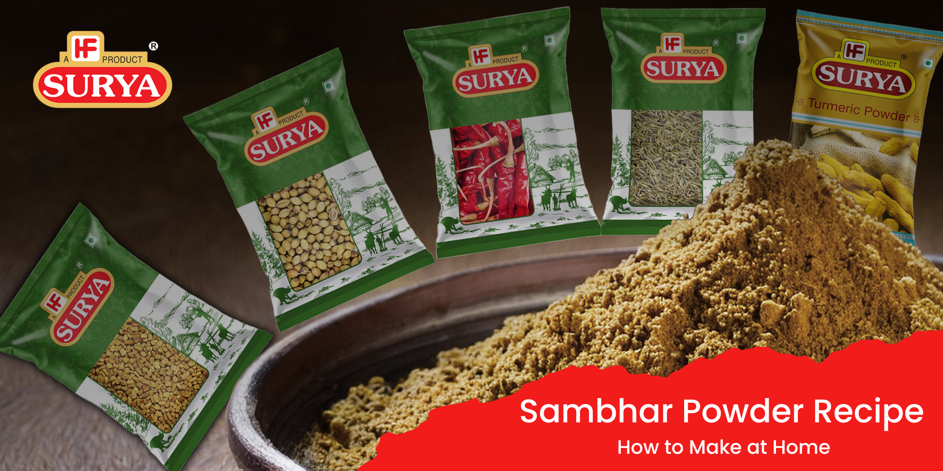 Sambhar Powder Recipe - How to Make at Home - www.suryamasale.com