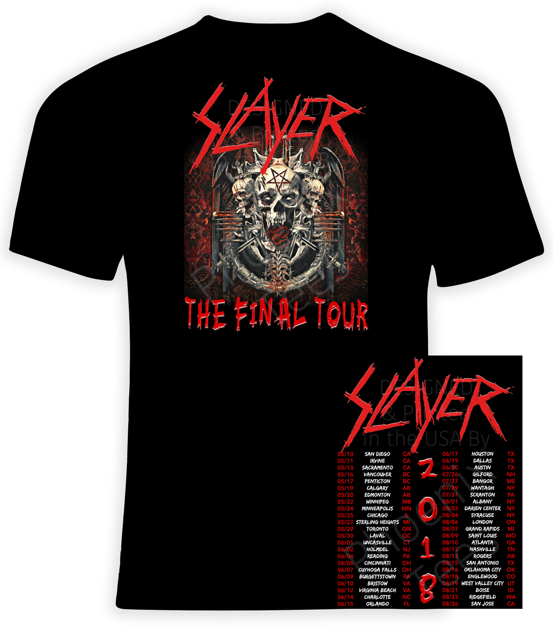 Slayer 2 "The Final Tour" 2018 Concert T shirt - Phoenix Tees