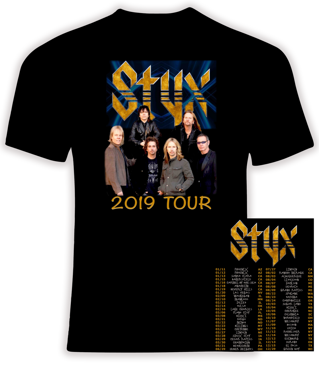 Styx 2019 Concert Tour - Phoenix Tees