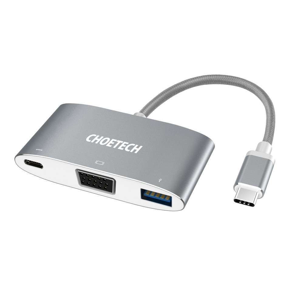 CHOETECH HUB-V02 USB-C to VGA & USB Multiport Adapter - SB Technology