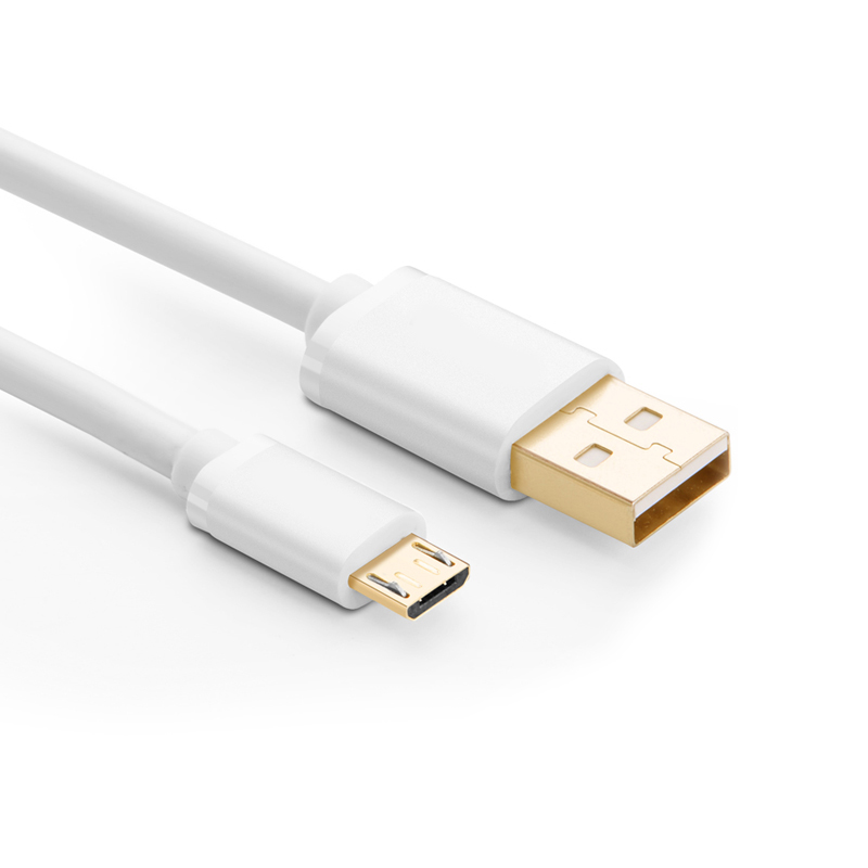 1M White 5V 2A Micro USB 22AWG Fast Charging Cable - SB Technology
