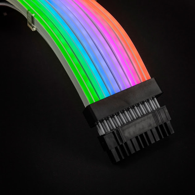 Lian Li PW24-V2 Strimer Plus Addressable RGB 24-pin PSU Extension Cable ...