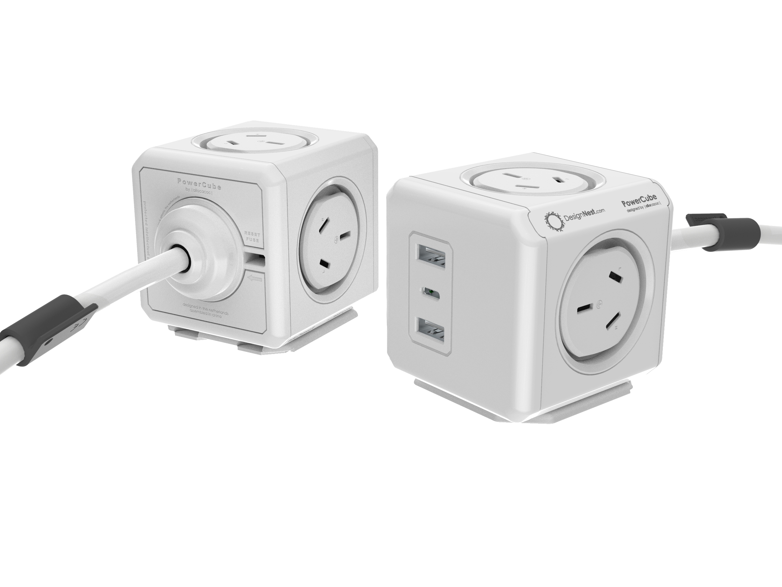 ALLOCACOC POWERCUBE EXTENDED USB WHITE- 2A+1C PD 20W 1.5m CABLE - SB ...