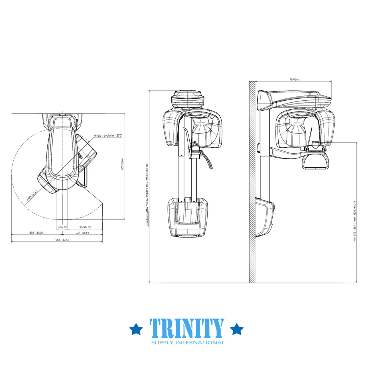 Owandy I-max 2D Wall-Mounted Panoramic X-Ray Compact Unit