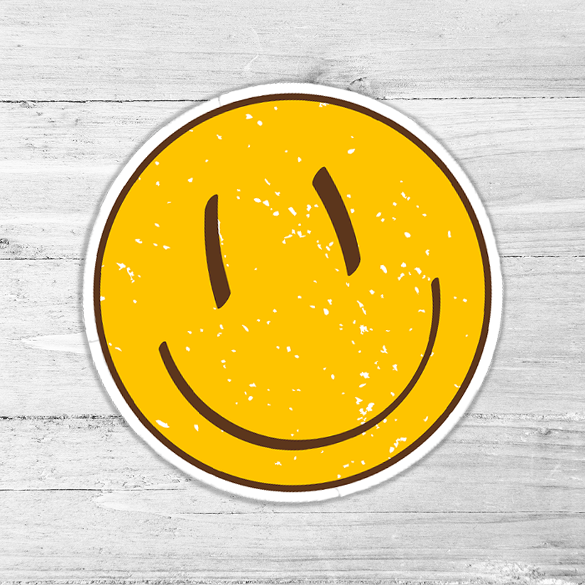Smiley Retro Die Cut Sticker