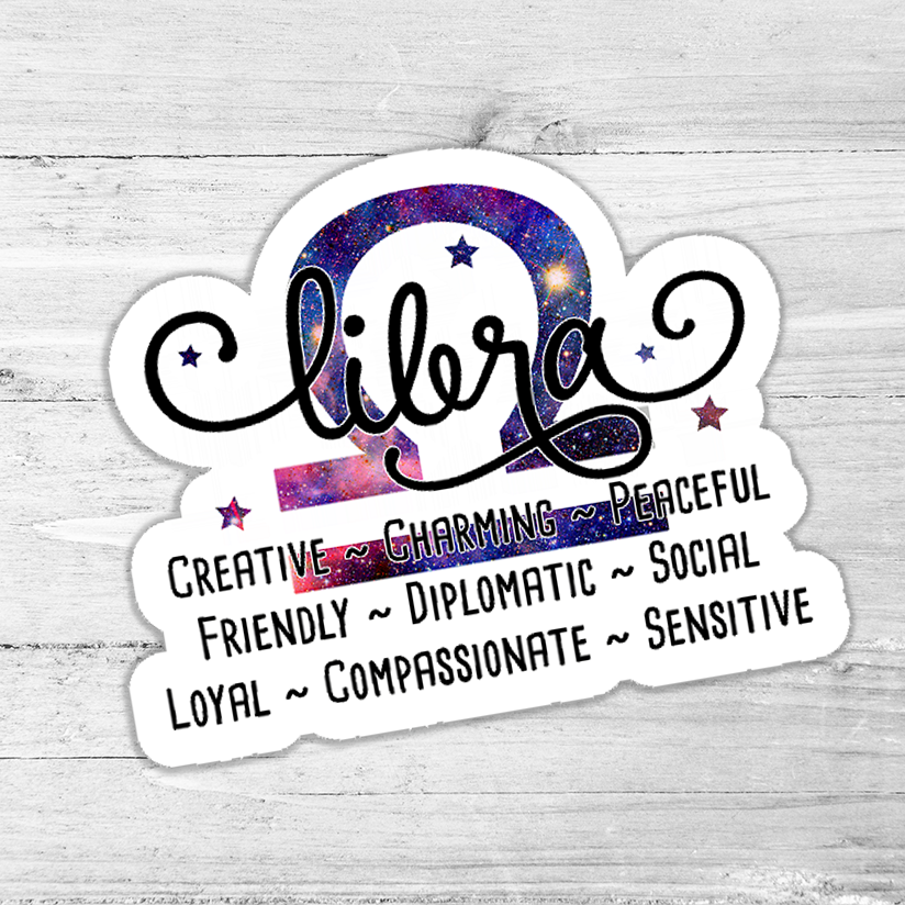 Zodiac Libra Die Cut Sticker