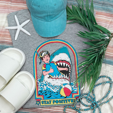 Stay Positive Shark Athletic Heather Everyday Tee