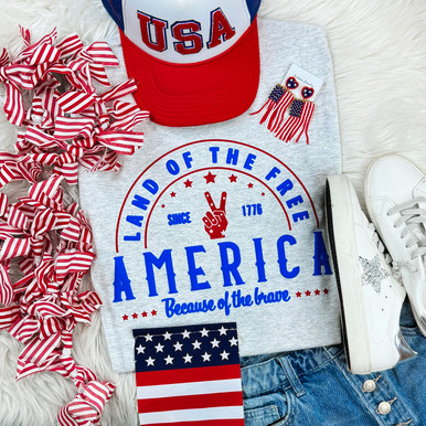 Land Of The Free PUFF Ash Everyday Tee