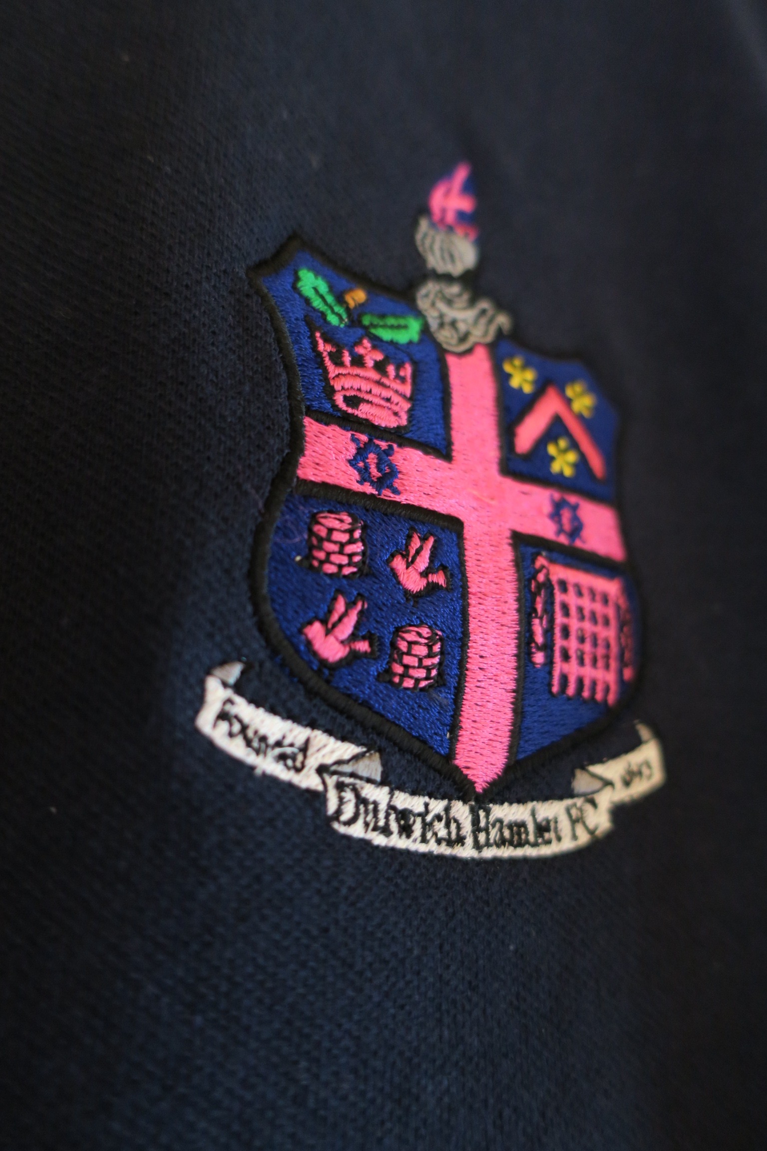 Adult DHFC Crest Pique Navy Polo Shirt - DHST