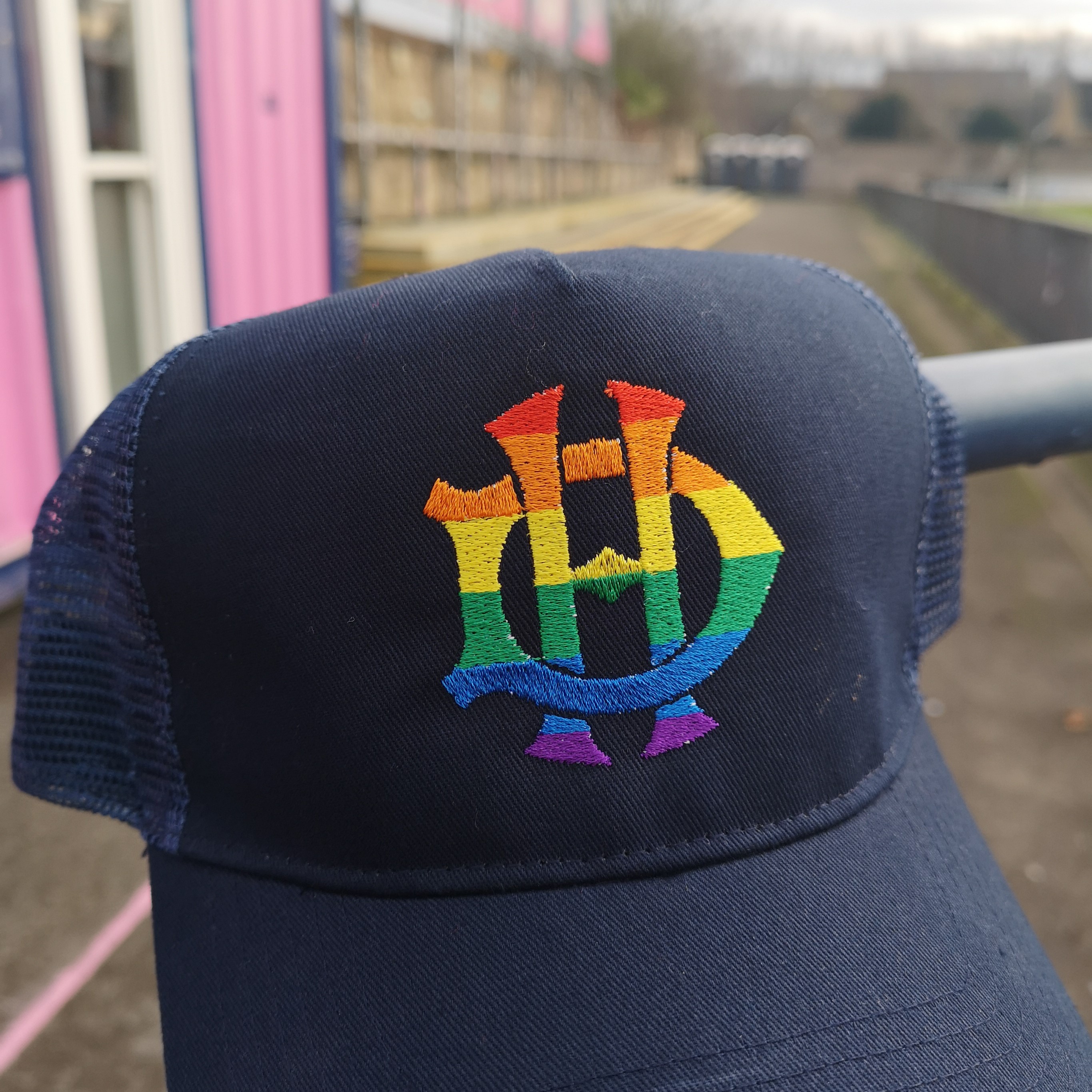 Navy LGBTQ+ Rainbow Trucker Hat - DHST