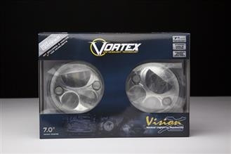Vision-X Vortex 7" Round LED Headlamp with Halo Kit
