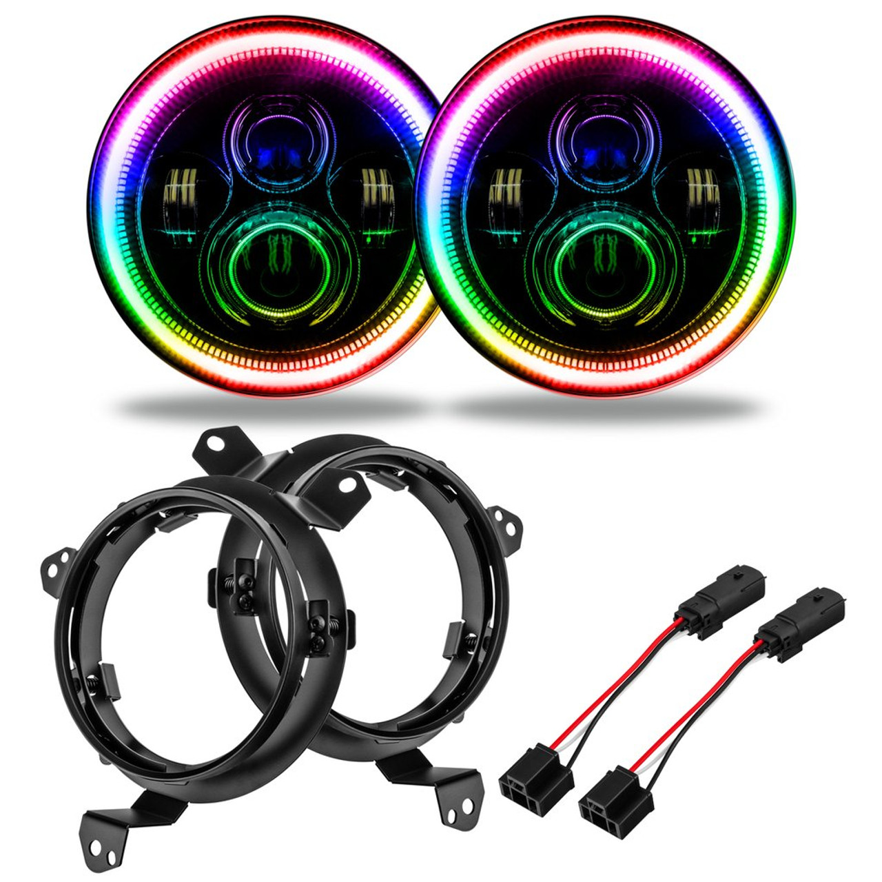 Oracle 7 LED Halo Headlights Jeep Wrangler JL