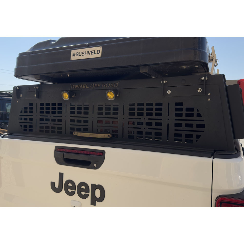 Jeep Gladiator JT XPLOR Bed Rack Aluminum Half Height Rear Hatch Molle ...