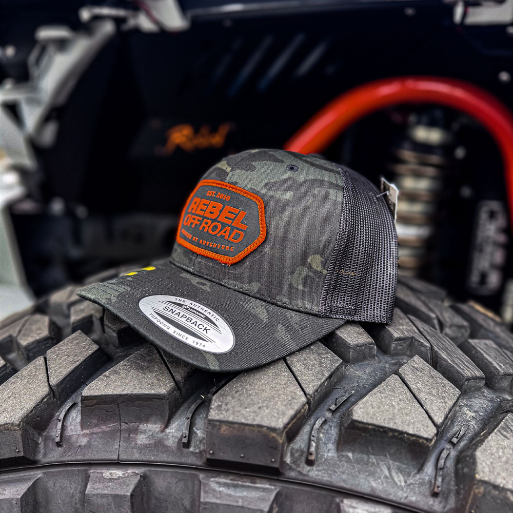 Rebel Off Road Driven By Adventure Snapback Hat (Black Multi-Cam)