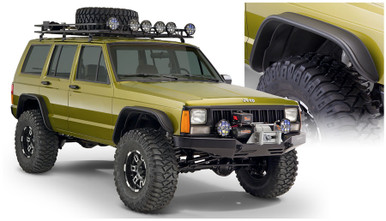 JEEP FLAT STYLE FENDER FLARE SET OF 4 OE MATTE BLACK 10922 07 REBEL OFF ROAD