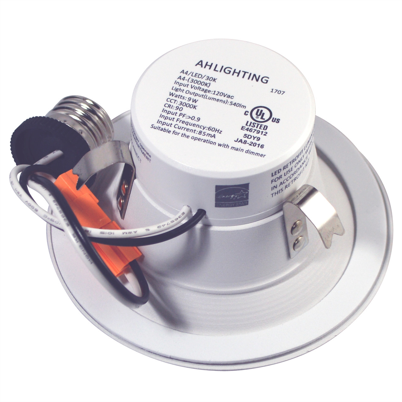 LED Lighting Retrofit - 4" LED Recessed Retrofit Kit Reflector 5000K