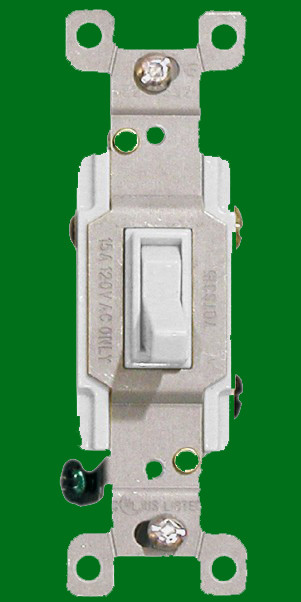 Three Way Toggle Switch 15A White
