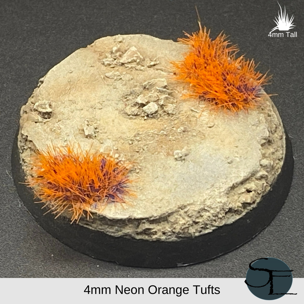 4mm Neon Orange Self-Adhesive Grass Tufts - Shadow's Edge Miniatures