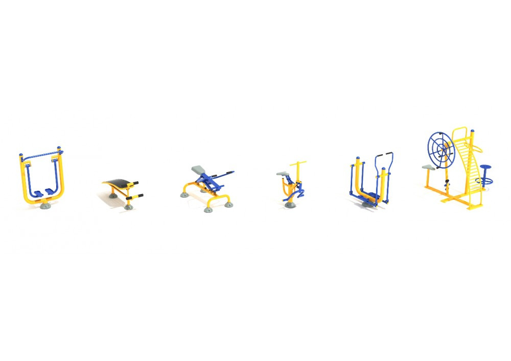 Training Day fitness course contains six different exercise machines