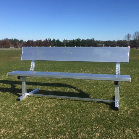 6' Aluminum Bench w/Back - 2 Legs - Portable