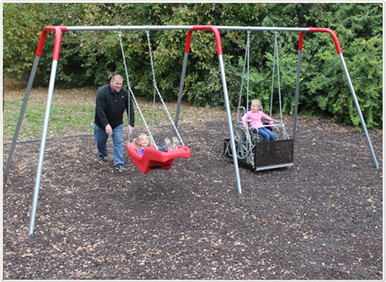 Heavy Duty 2 Bay Handicap Swingset | Playground Swings