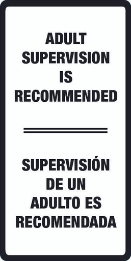 Adult Supervision Warning Label for Playgrounds
