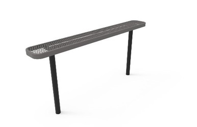 6' Perforated Steel Bench without back - Surface Mount