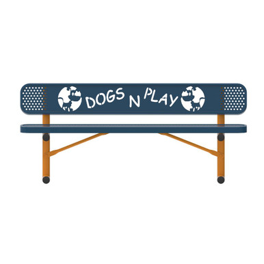 6' Dog Themed Bench - Punched Steel - Portable - Discount Playground Supply